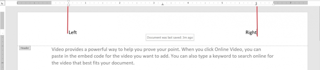 How to change the header margins in Microsoft Word