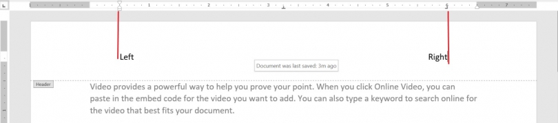How to change the header margins in Microsoft Word