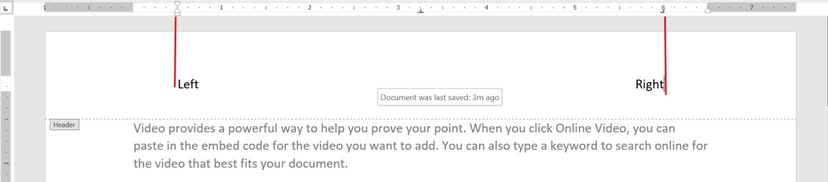 How to change the header margins in Microsoft Word