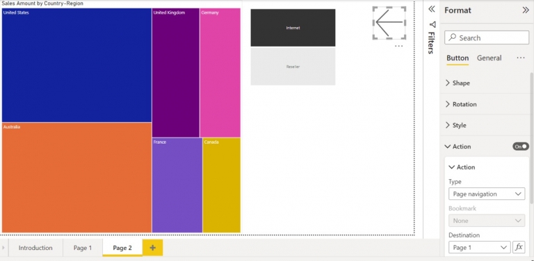 Add Action Buttons to a Report in Microsoft Power BI | TechRepublic