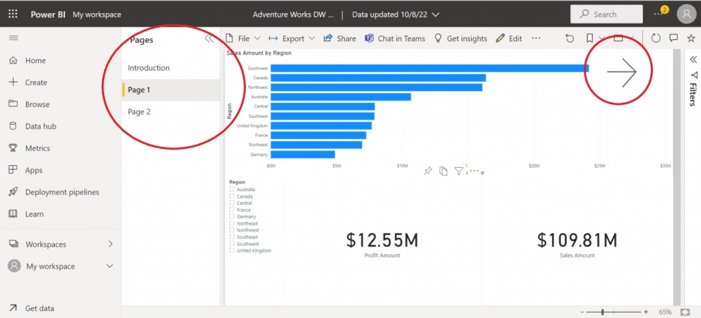 Add Action Buttons to a Report in Microsoft Power BI | TechRepublic