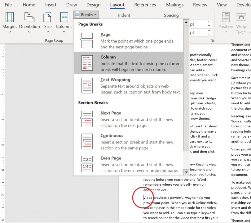 How to create newspaper columns in Microsoft Word