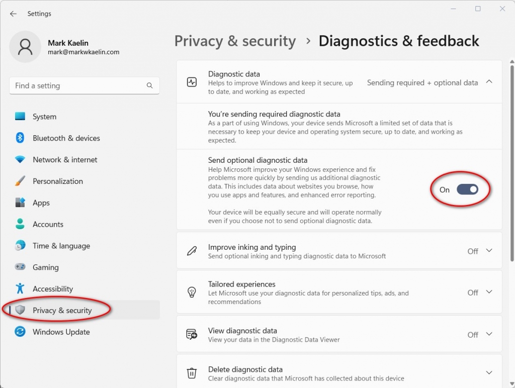 How to turn off Telemetry System usage data collection in Windows 11