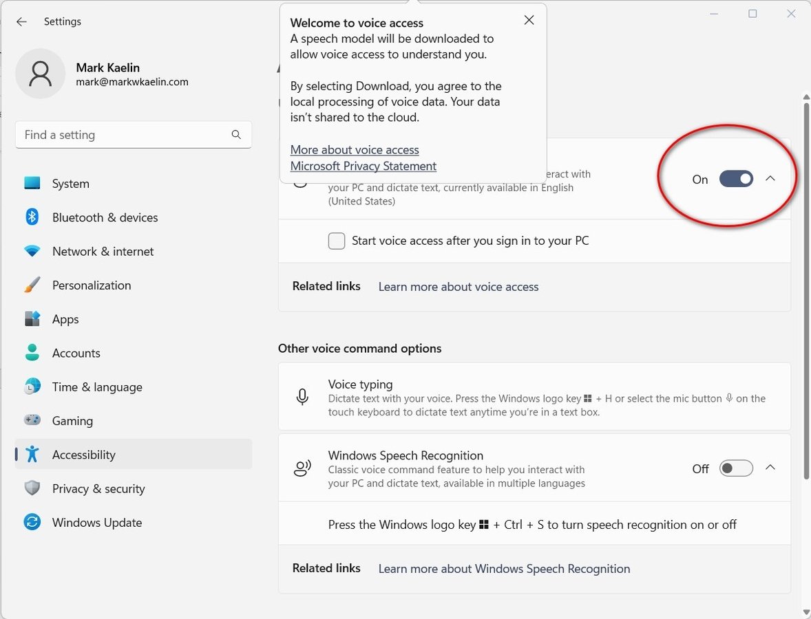 Enable Voice Activated Navigation in Windows 11 22H2 | TechRepublic