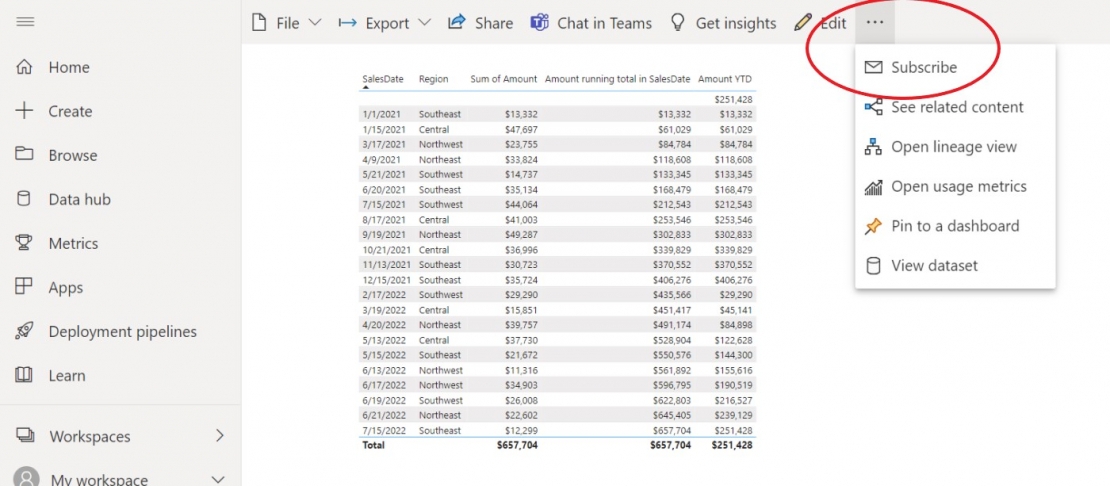 How to Subscribe to a Report in Microsoft Power BI | TechRepublic
