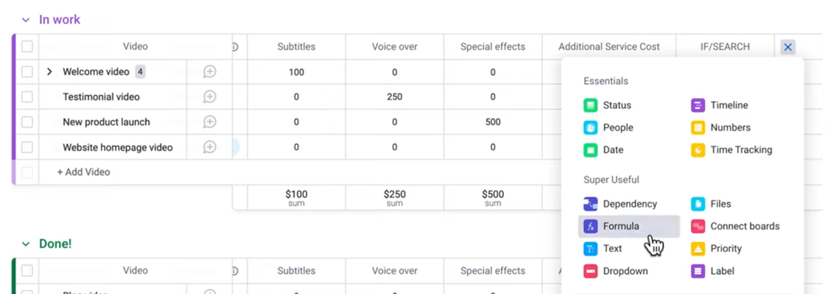How to use formulas in monday work management | TechRepublic