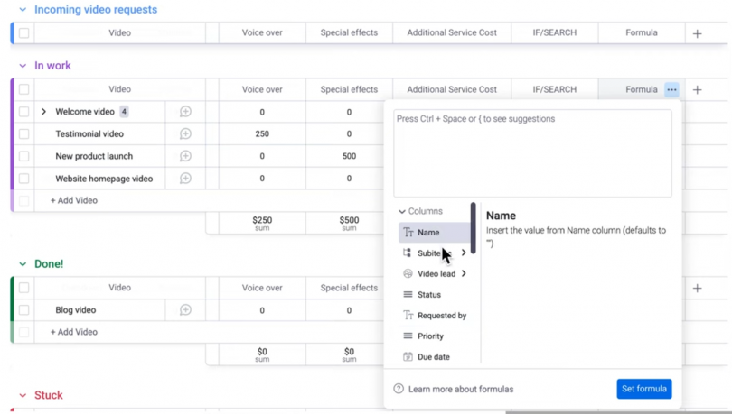 How to use formulas in monday work management | TechRepublic