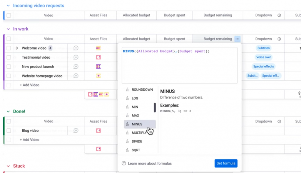 How to use formulas in monday work management | TechRepublic