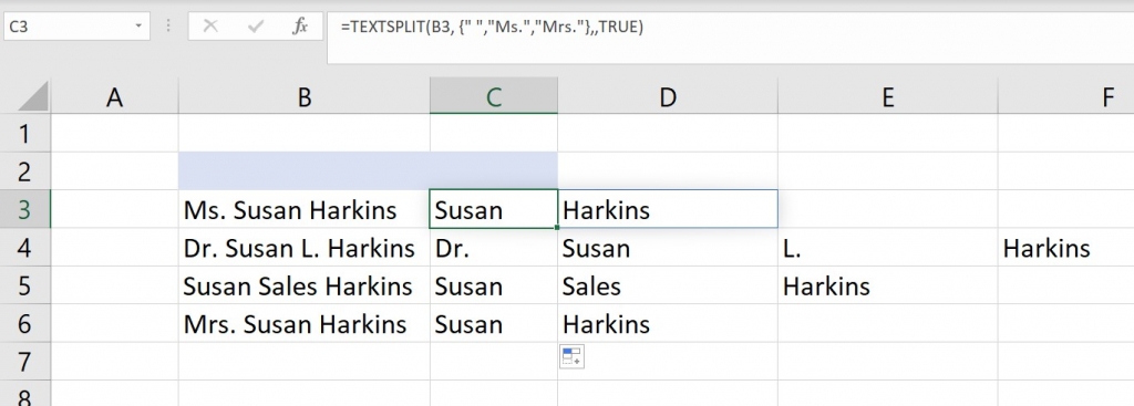 如何在 Microsoft Excel 中使用新的 TEXTSPLIT() 函数 - Flnug.com