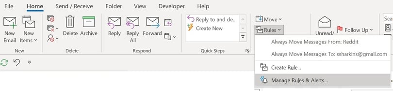 How to send a copy of an email using a rule in Microsoft Outlook