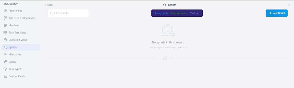How to add the Sprints add-on to the Ora project management tool ...