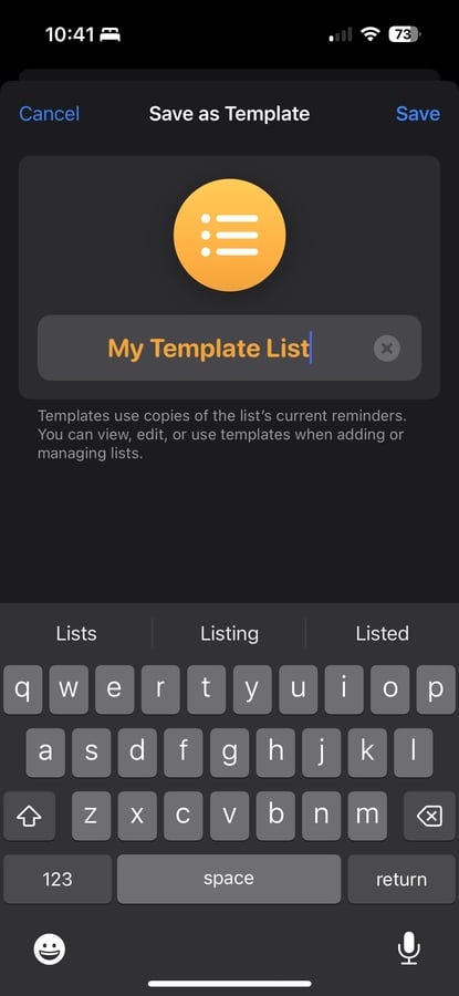 Creating templates to deal with recurring items in iOS 16 Reminders