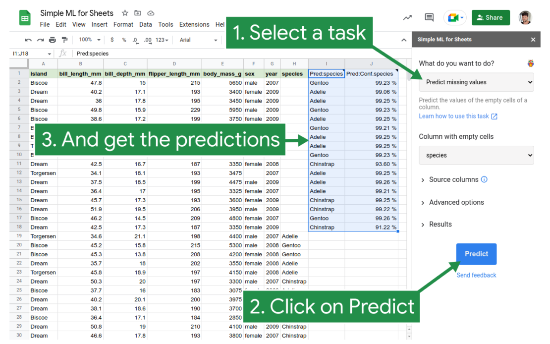 The Simple ML release and its big data implications for Sheets users