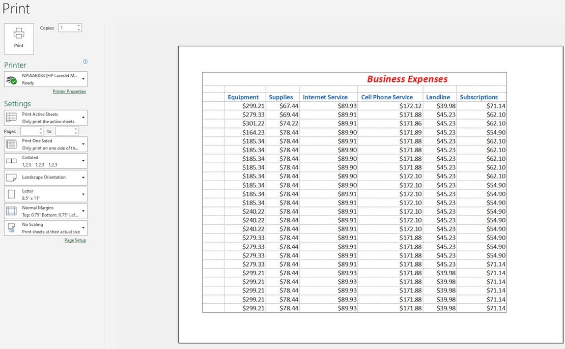 How to Print From Microsoft Excel and Avoid Printing Problems