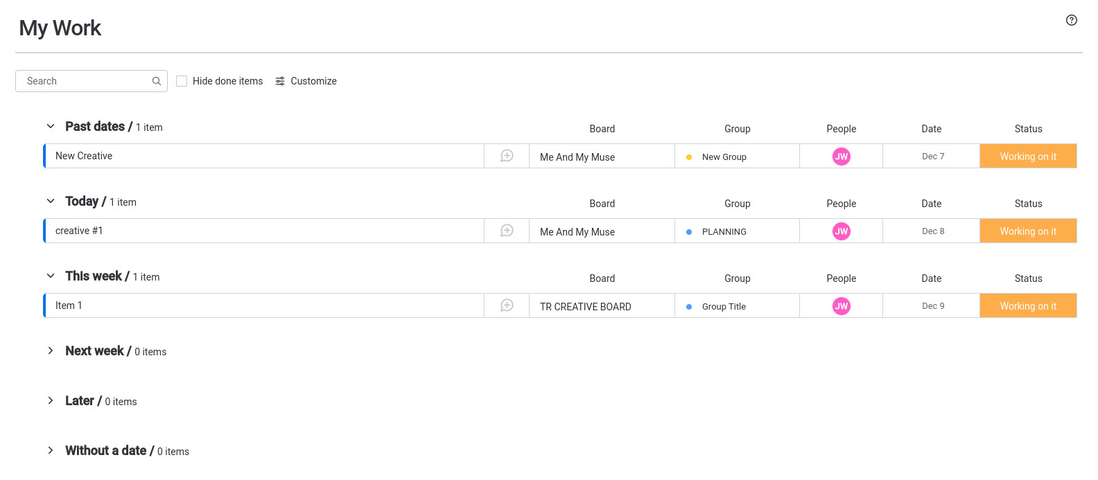 What is the monday work management My Work feature?