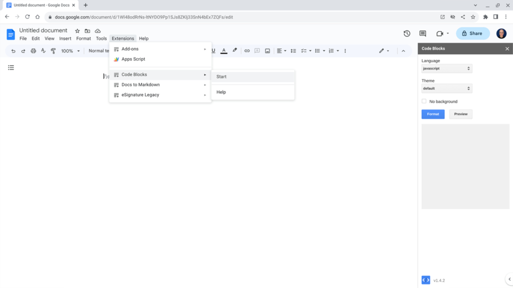 How to Add Code to Google Docs Using Code Blocks
