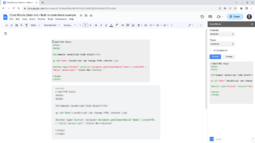 How to Add Code to Google Docs Using Code Blocks