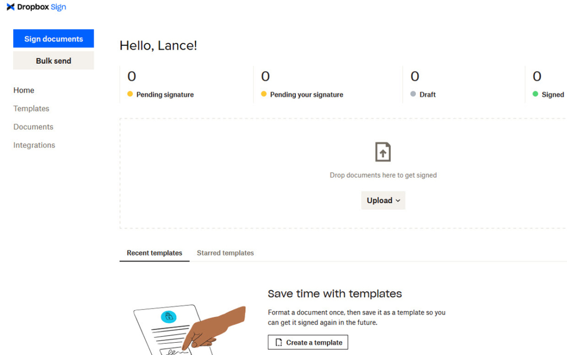 How to use Dropbox Sign to create documents for other people to sign