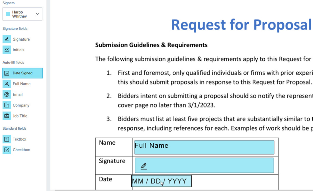 How to use Dropbox Sign to create documents for other people to sign
