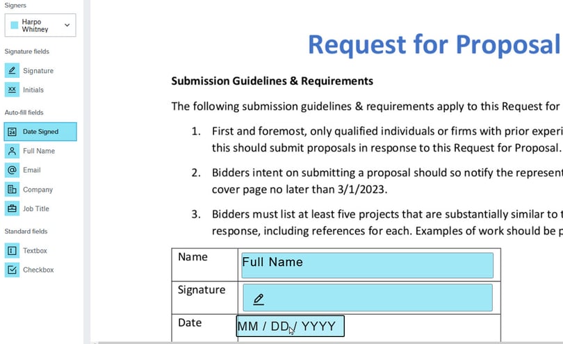 How to use Dropbox Sign to create documents for other people to sign