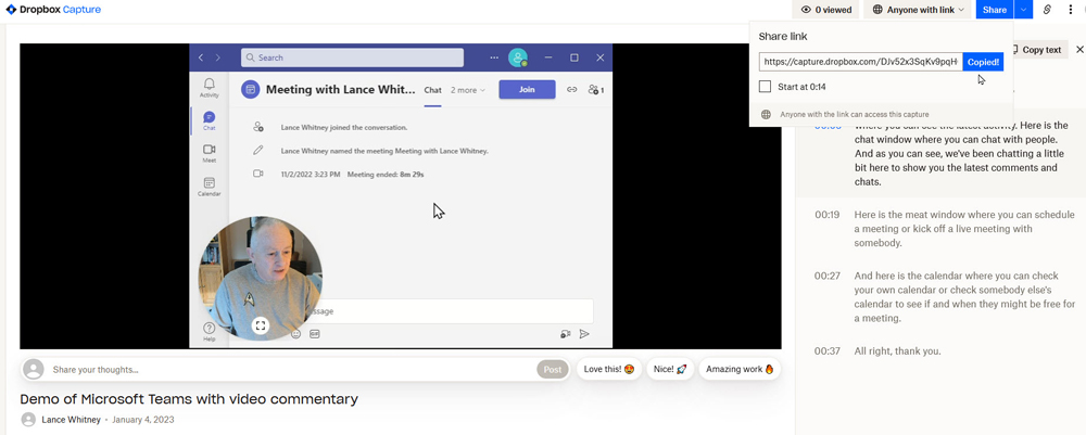 How to use Dropbox Capture to share video and audio recordings