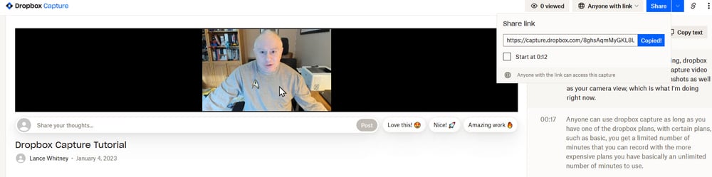 How to use Dropbox Capture to share video and audio recordings