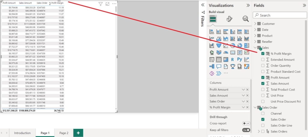 How to calculate profit margin in Microsoft Power BI