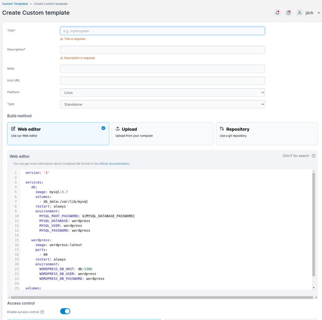 How to easily deploy a full-stack application in Portainer with templates How to easily deploy a full-stack application in Portainer with templates