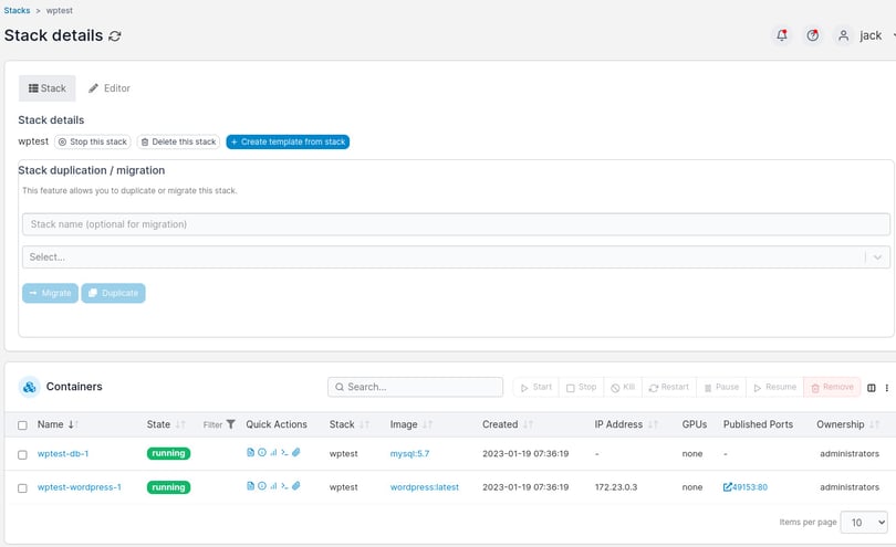 How to easily deploy a full-stack application in Portainer with templates