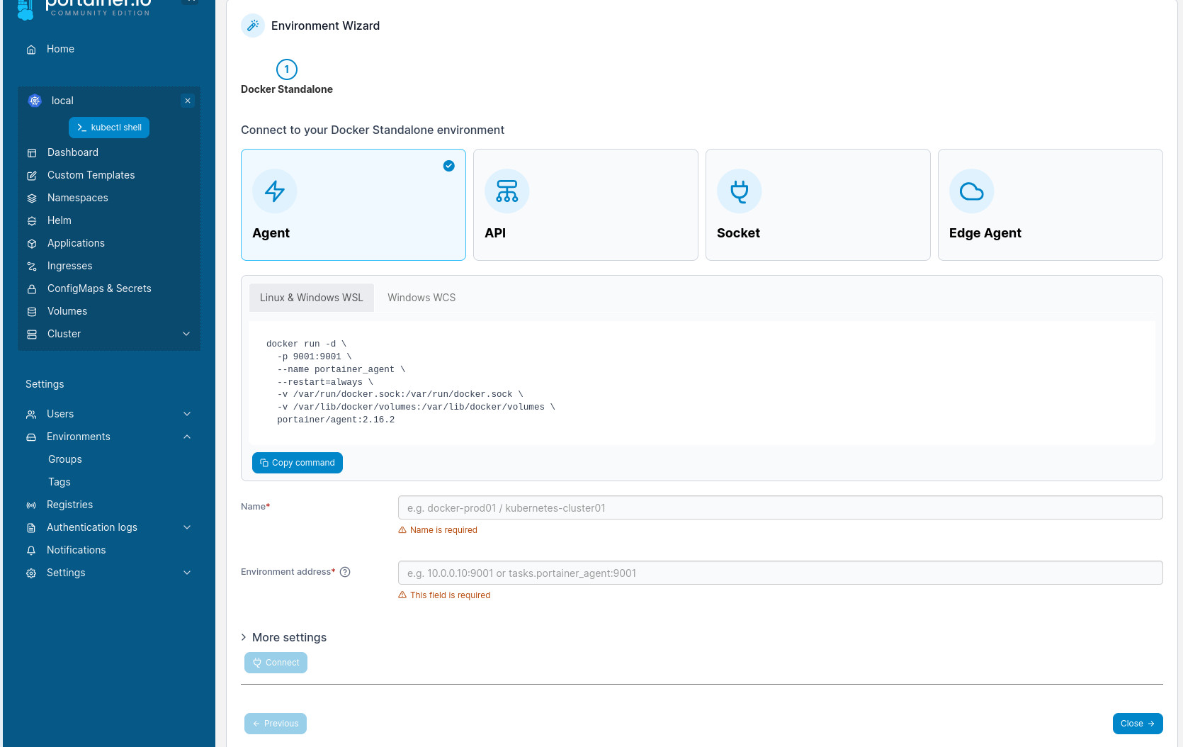 How to Add a New Development Environment to Portainer | TechRepublic