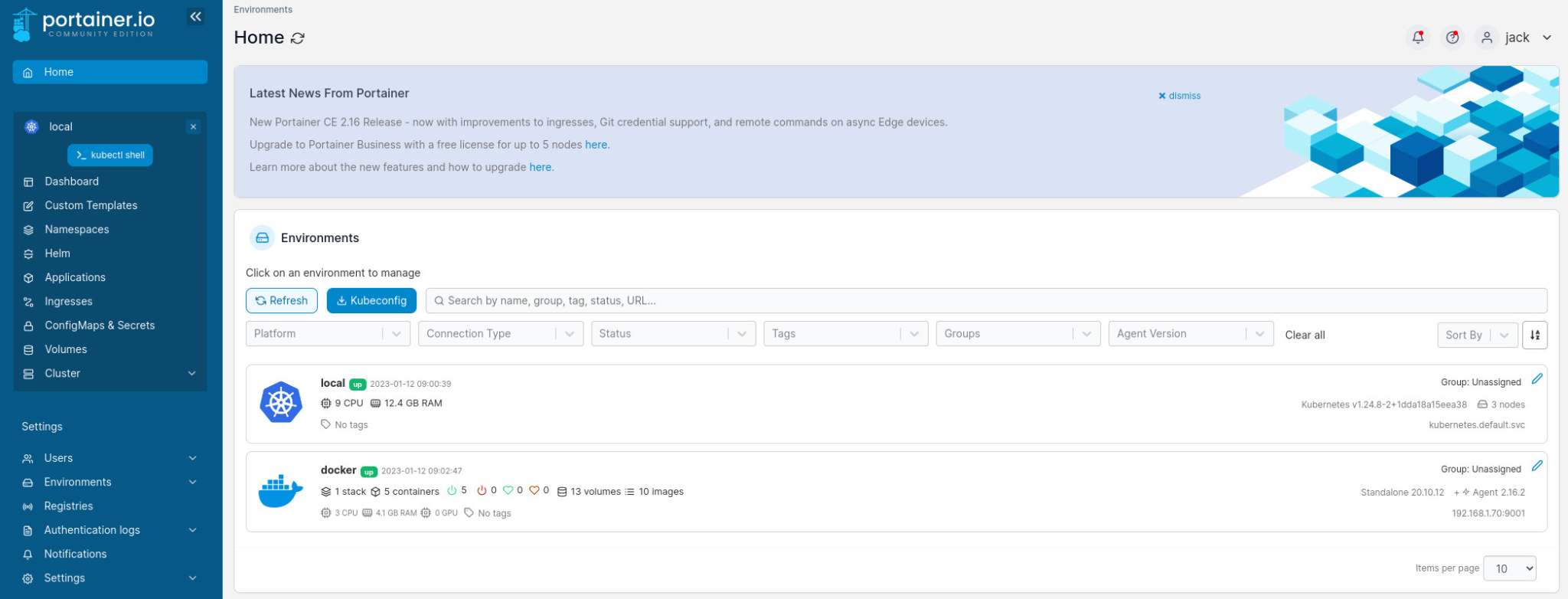 How to Add a New Development Environment to Portainer | TechRepublic