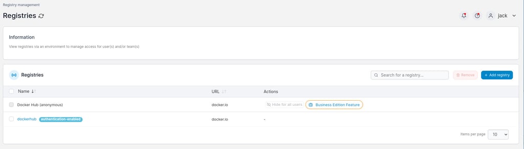How to add an authenticated Docker Hub registry in Portainer