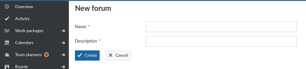 How to create OpenProject Forums