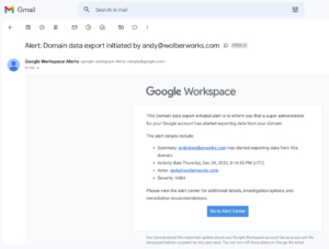 How to export Google Workspace data for your organization