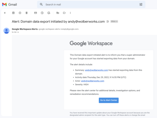 How to export Google Workspace data for your organization