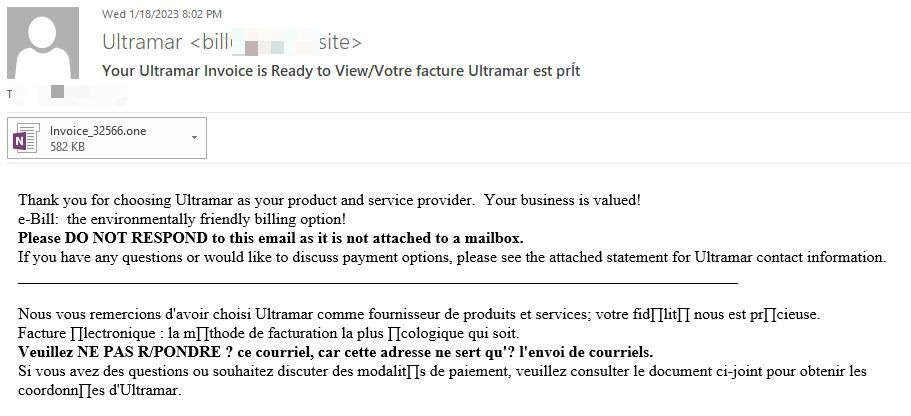 OneNote documents spread malware in several countries