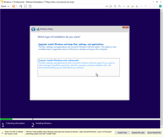 Create a Windows 11 virtual machine with VMware Workstation Player