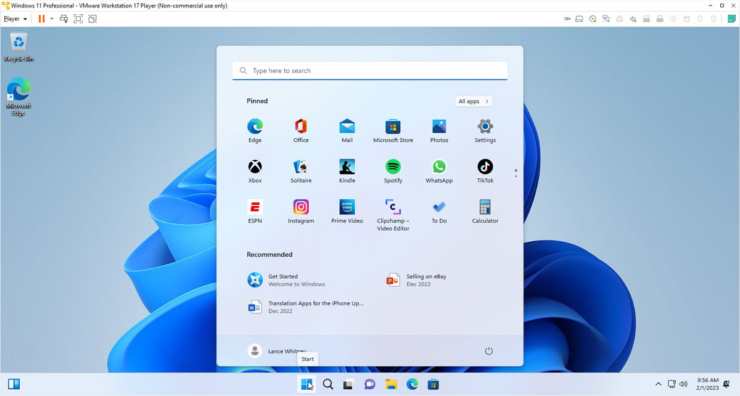 Create a Windows 11 virtual machine with VMware Workstation Player