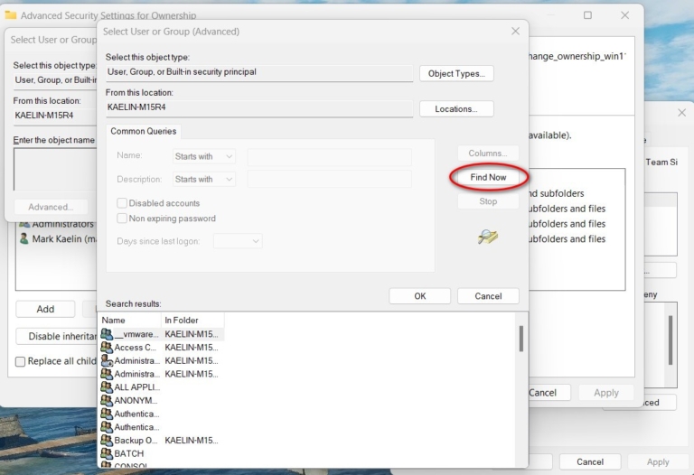How to change ownership and control of files and folders in Windows 11
