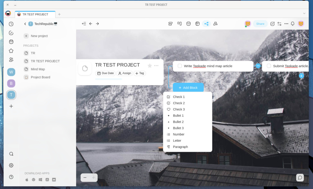 How to create a mind map in Taskade