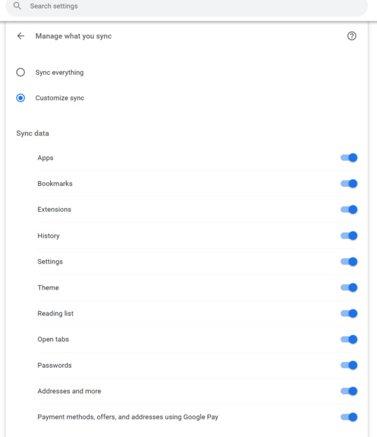 How to manage cross-device syncing in Chrome