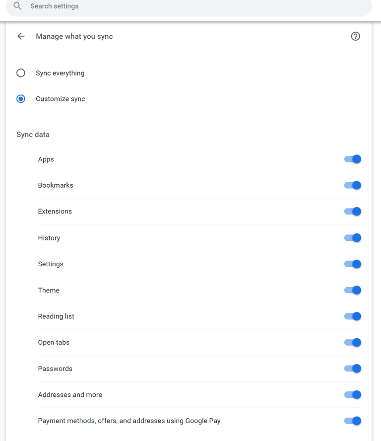How to manage cross-device syncing in Chrome