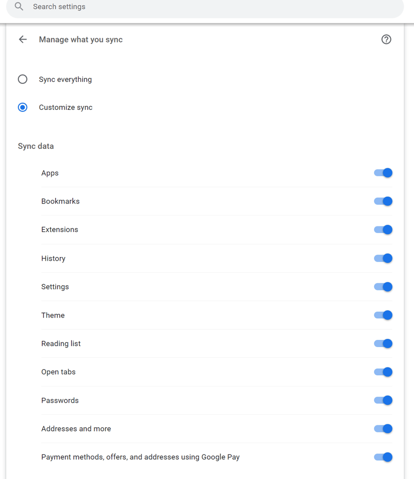 How to manage cross-device syncing in Chrome