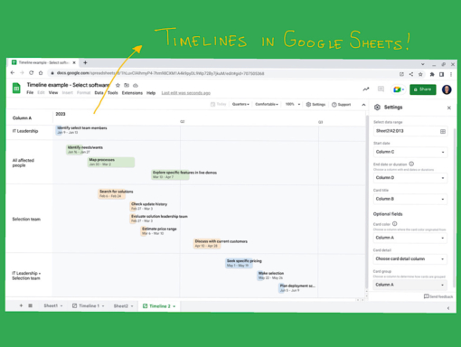 How to create a timeline in Google Sheets