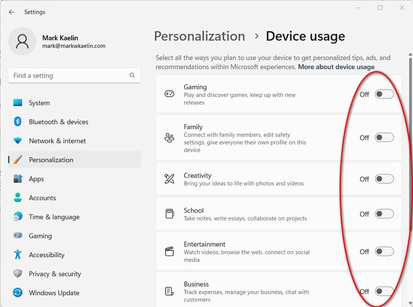 How to remove advertisements from Windows 11