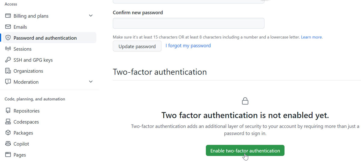 如何使用双因素身份验证保护你的 Github 帐户