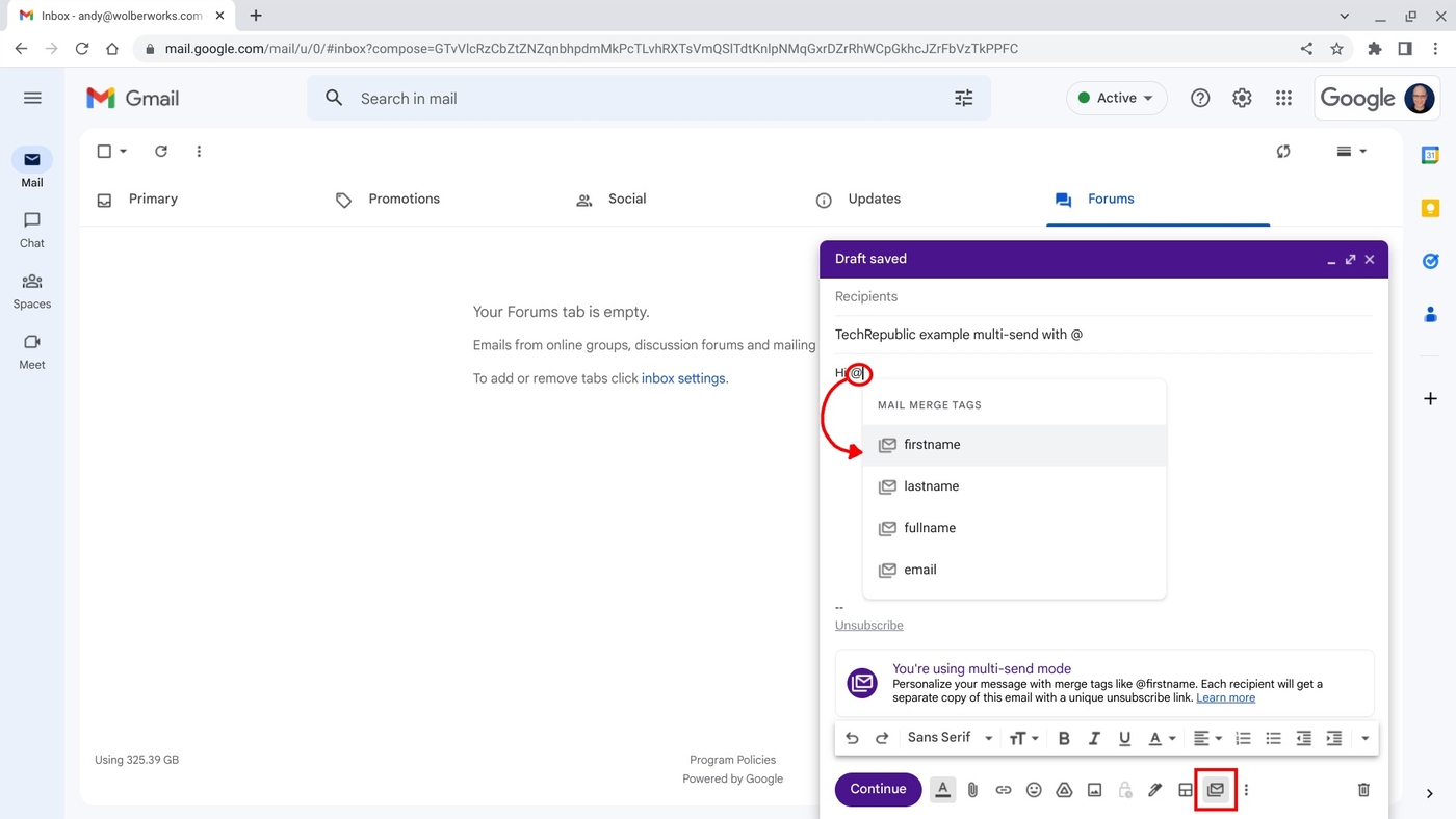 How to personalize email with mail merge in Gmail