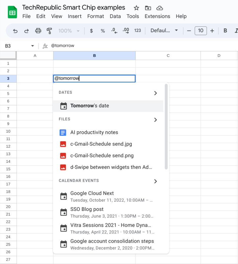 How Google Sheets smart chips let you pack more into cells