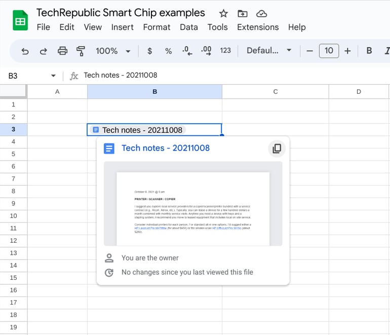 How Google Sheets smart chips let you pack more into cells