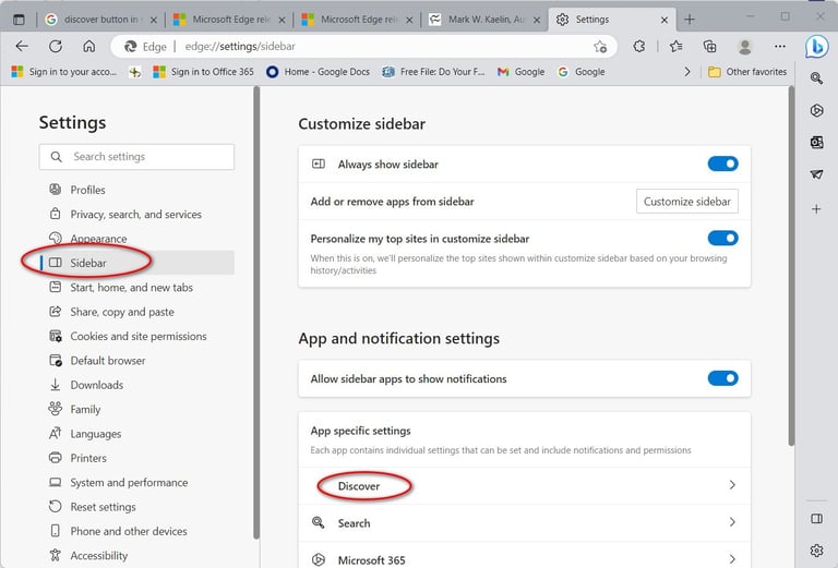 How to hide the Discover button and Copilot in Microsoft Edge
